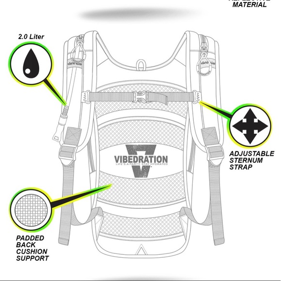 Vibedration | Bags | Vibedration Vip Hydration Backpack Pack 2 Liter ...